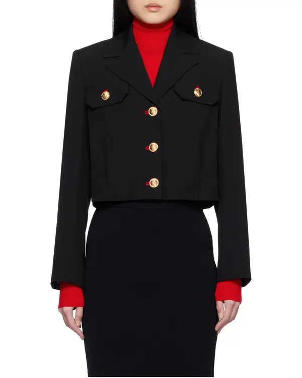 Versace Cropped Button-up Blazer