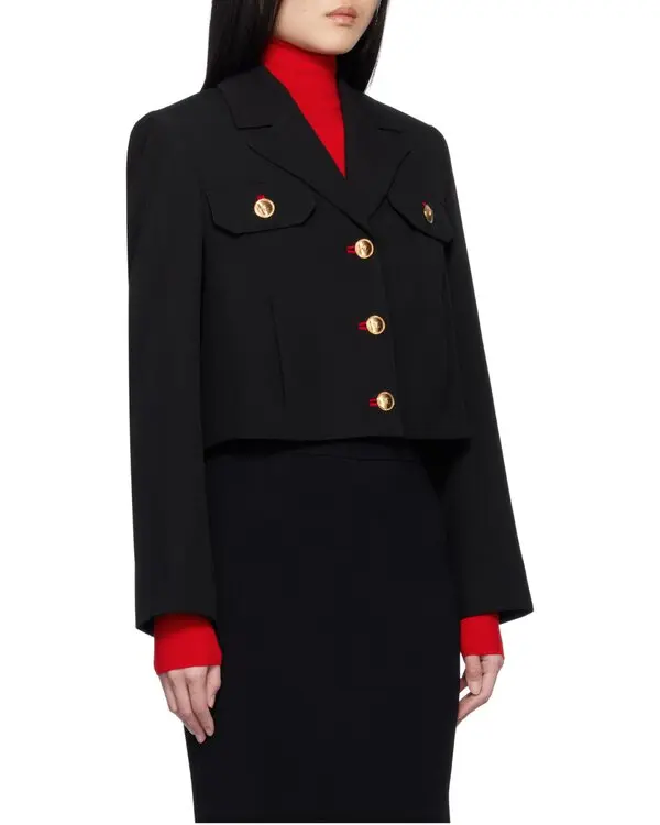 Versace Cropped Button-up Blazer