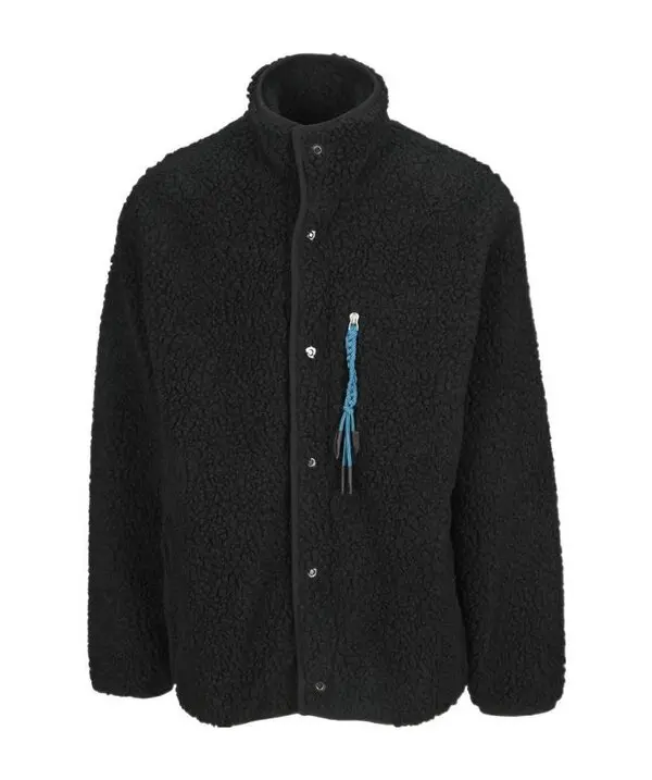 Palm Angels Braid-detail Fleece Jacket - Black