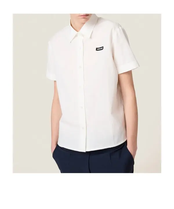 Miu Miu Short Sleeve Poplin Shirt