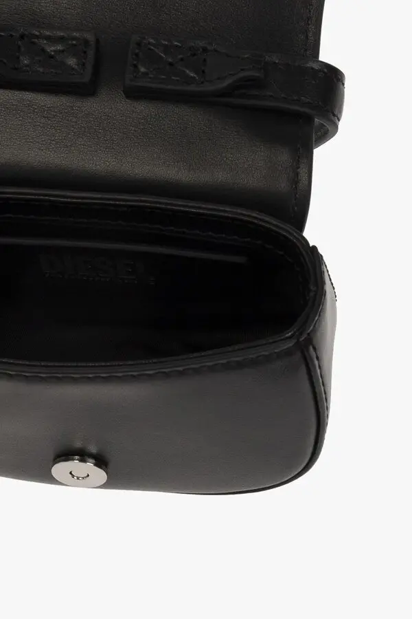 DIESEL® 1dr Xs Iconic D Logo Plaque Mini Crossbody Bag - Black