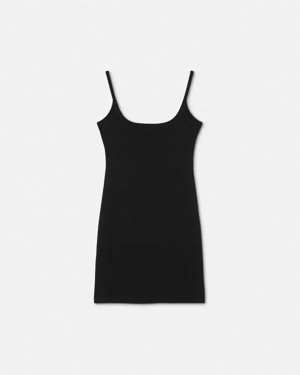 Versace Logo Embroidered Sleeveless Dress