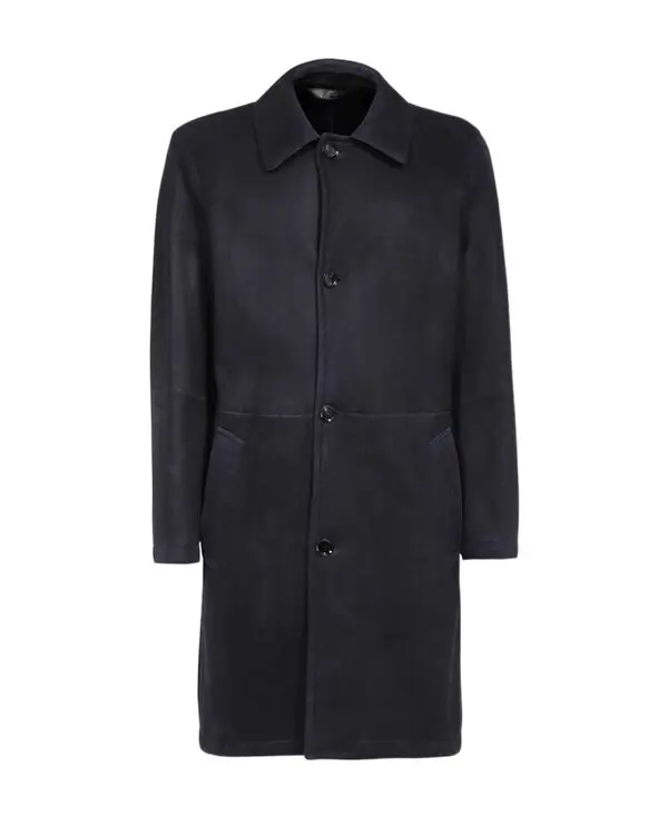 Brioni Single-breasted Leather Coat