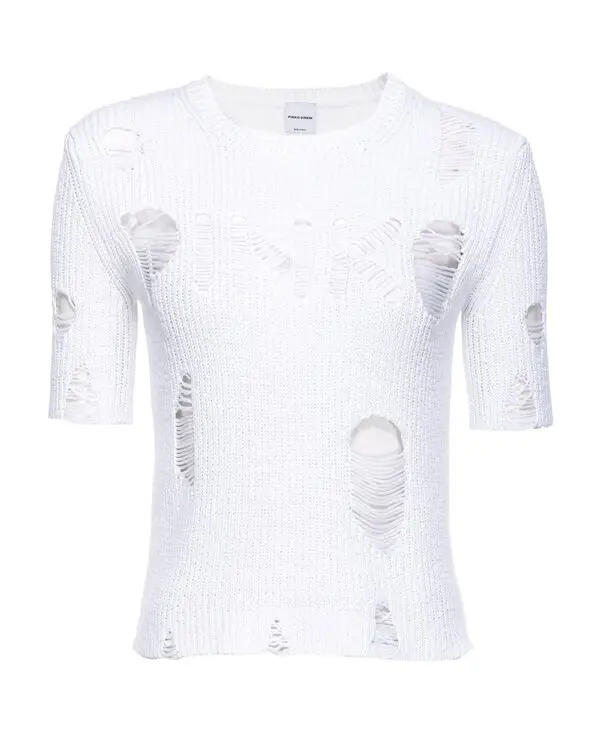 Pinko Round Neck Cut-out Detail Sweater
