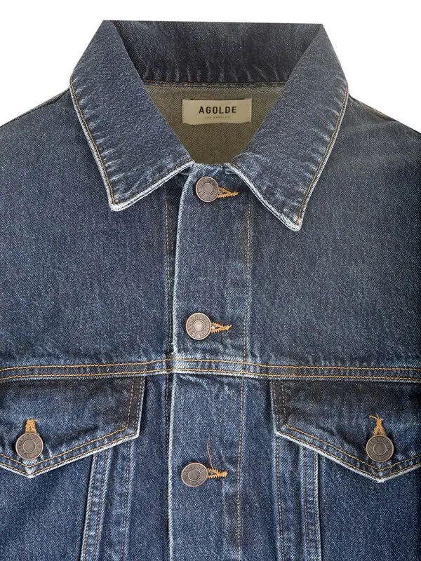 AGOLDE Stefano Buttoned Denim Jacket - Deep Medium Indigo