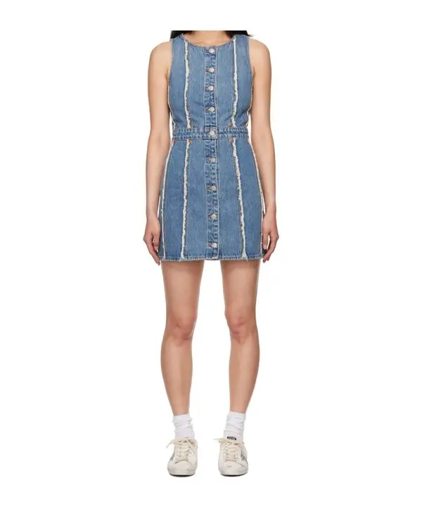 RE/DONE Frayed Denim Minidress
