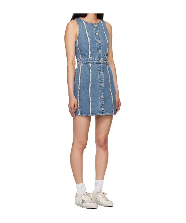 RE/DONE Frayed Denim Minidress