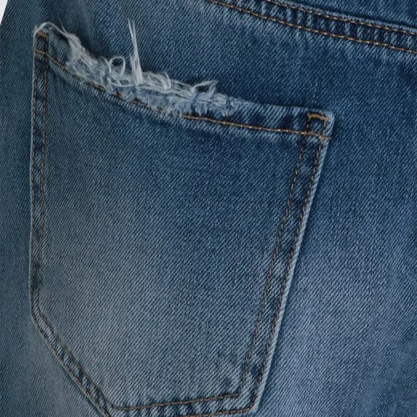 TWINSET Belted Fringed Denim Shorts - Gray