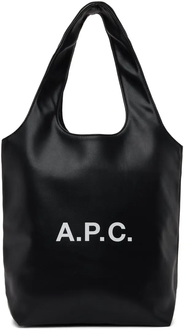 A.p.c. Logo Printed Tote Bag - Black