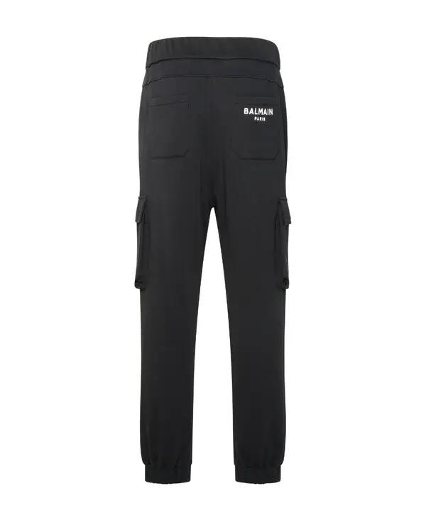 Balmain Pocket Detailed Drawstring Cargo Trousers - Black