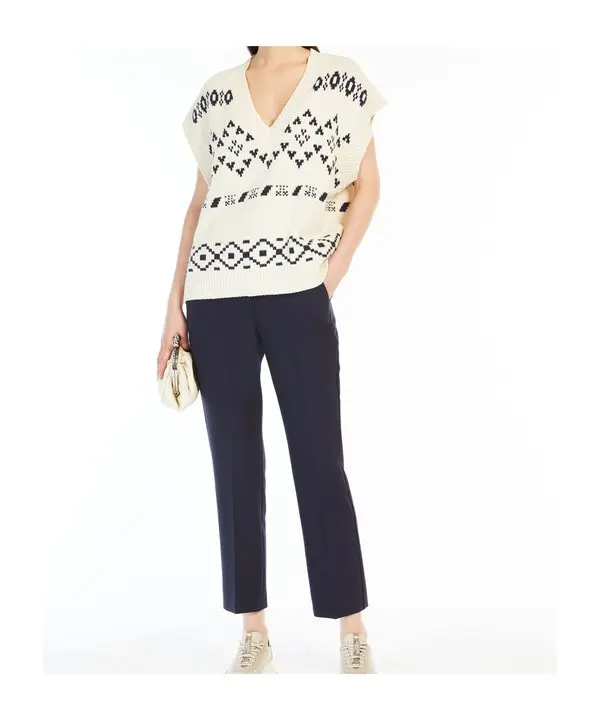Max Mara Norway Jacquard Knit Vest - Nude