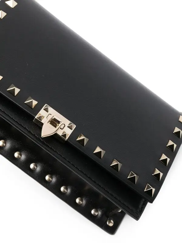 Valentino Garavani Rockstud Foldover Top Crossbody Bag - Black