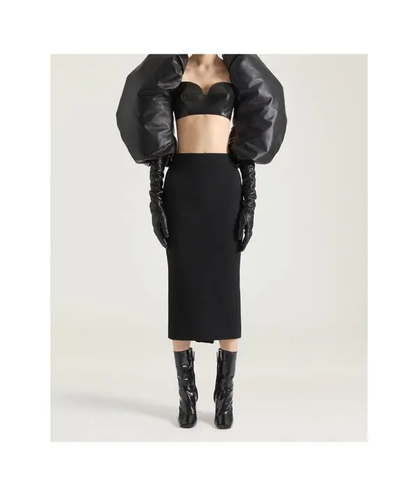 Givenchy Midi Kickback Skirt In Wool