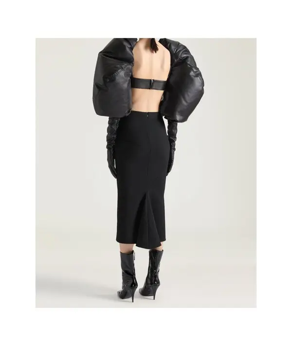 Givenchy Midi Kickback Skirt In Wool