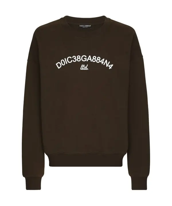 Dolce & Gabbana Dolce Gabbana Logo Printed Crewneck Sweatshirt - Black