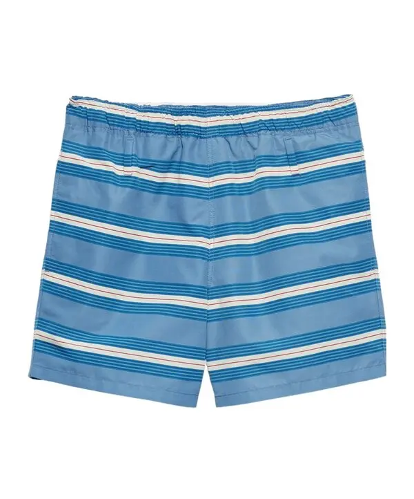 Prada Striped Technical Fabric Swim Trunks - Pilot Blue