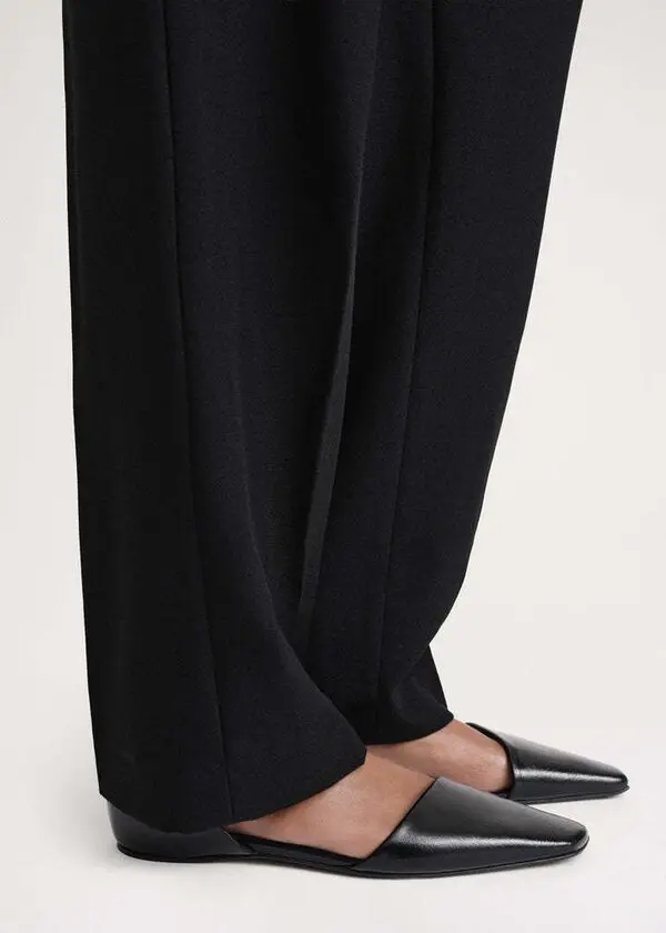 TOTEME Asymmetric D'orsay Leather Ballerina Flats