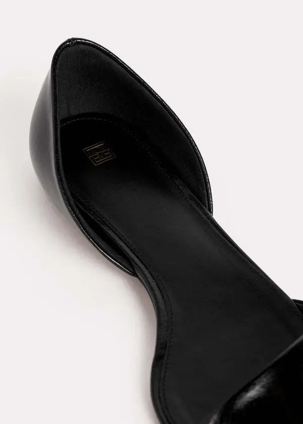 TOTEME Asymmetric D'orsay Leather Ballerina Flats