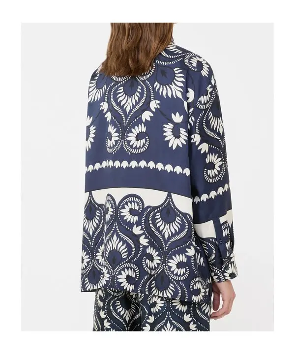 Max Mara Printed Silk Shirt - Blue