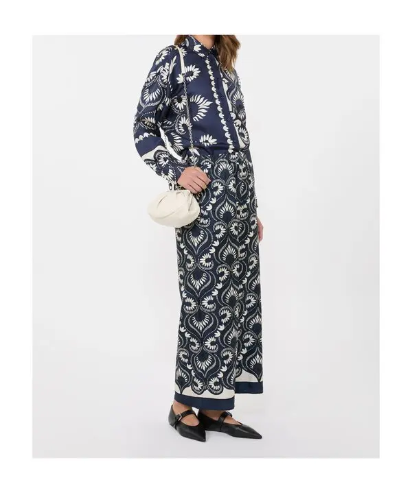 Max Mara Printed Silk Shirt - Blue
