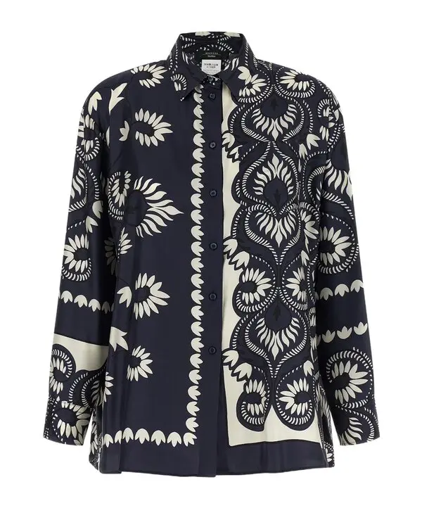 Max Mara Printed Silk Shirt - Blue