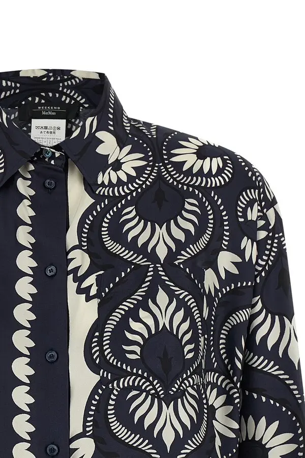 Max Mara Printed Silk Shirt - Blue