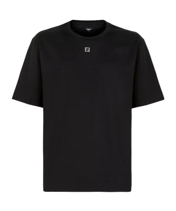Fendi Ff Plaque Crewneck T-shirt - Black