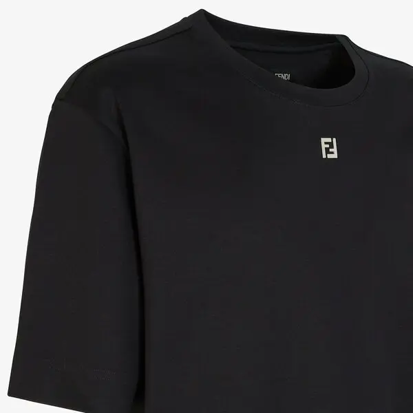 Fendi Ff Plaque Crewneck T-shirt - Black