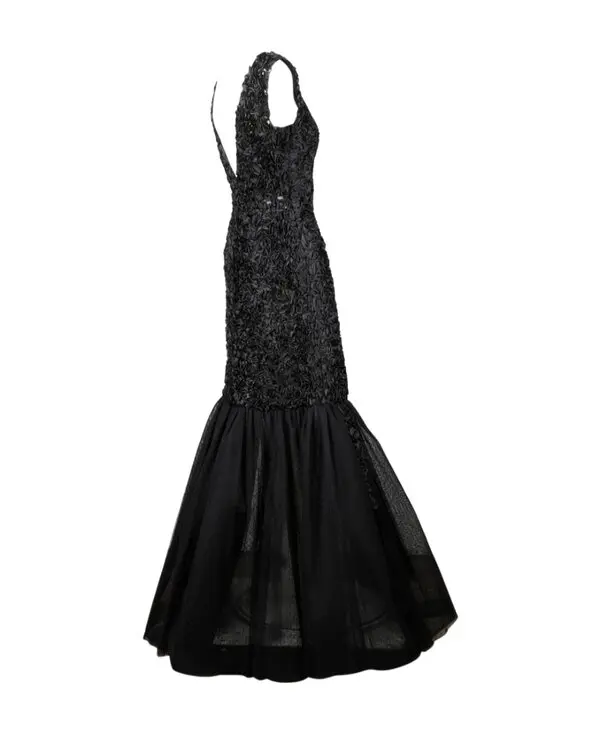 Alberta Ferretti Sleeveless Tulle Panelled Maxi Dress