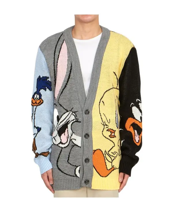 FAMILY FIRST V-neck Long-sleeved Sweater - Multicolor