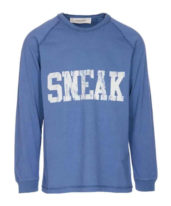 GOLDEN GOOSE Printed Crewneck Sweatshirt - Blue