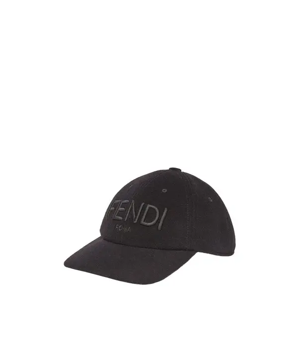 Fendi Logo Embroidered Baseball Cap - Black