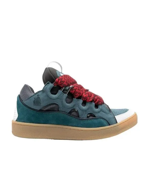 LANVIN Curb Lace-up Sneakers - Blue