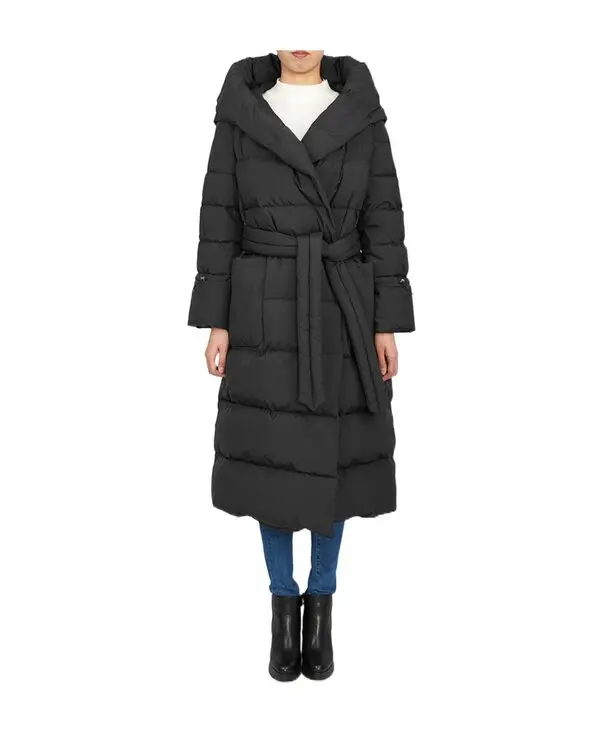 MOORER Long-sleeved Hooded Down Jacket With Waist Straps