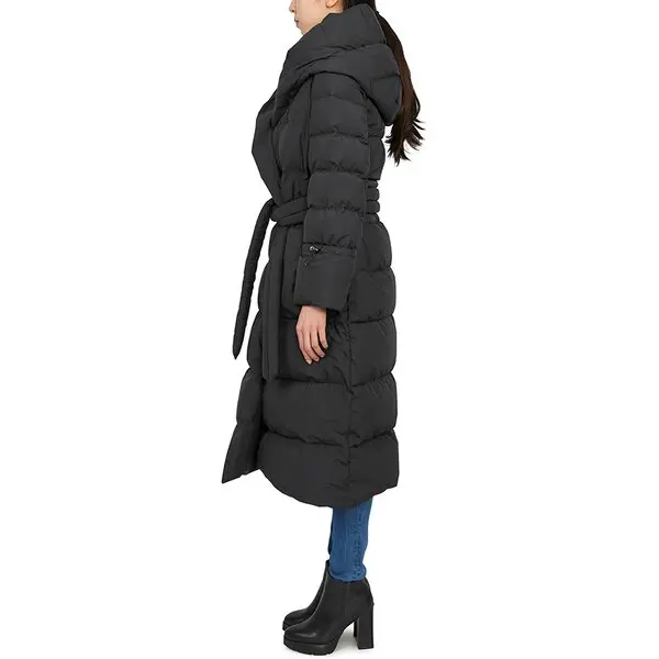 MOORER Long-sleeved Hooded Down Jacket With Waist Straps