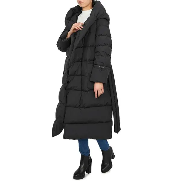 MOORER Long-sleeved Hooded Down Jacket With Waist Straps