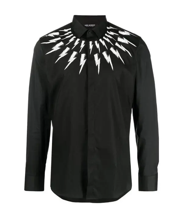 Neil Barrett Lightning Printed Long-sleeved Shirt
