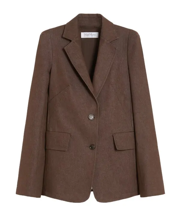 Max Mara Agugliati Denim Effect Blazer - Brown