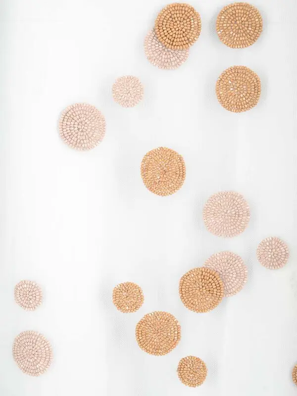 Fendi Polka Dot Embellished Tulle Midi Skirt - Light Blue
