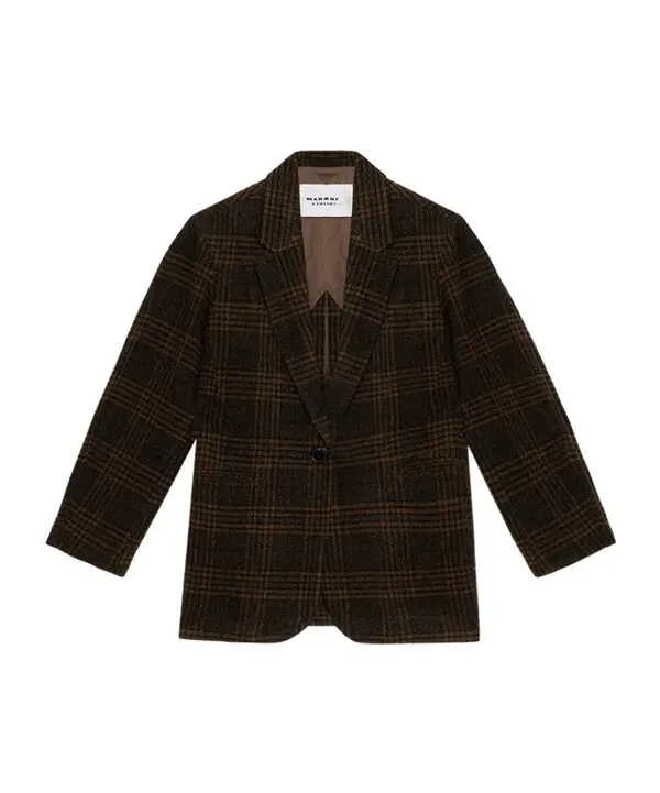 Isabel Marant Étoile Checked Double-breasted Blazer - Khaki