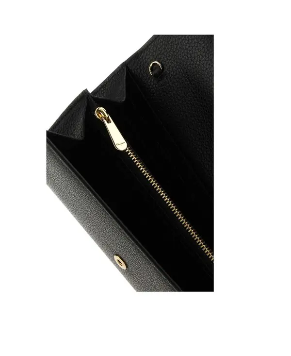 FERRAGAMO Gancini Plaque Leather Clutch Bag