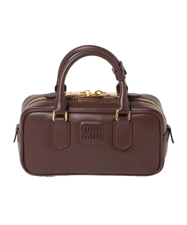 Miu Miu Arcadie Leather Top Handle Bag - Heather Wood Color
