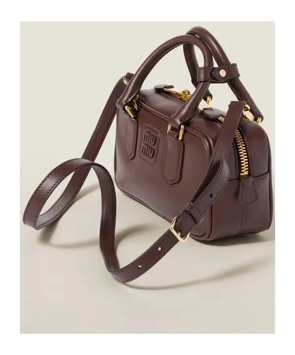 Miu Miu Arcadie Leather Top Handle Bag - Heather Wood Color