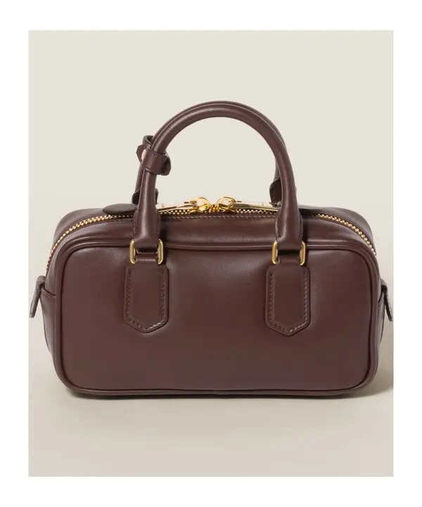 Miu Miu Arcadie Leather Top Handle Bag - Heather