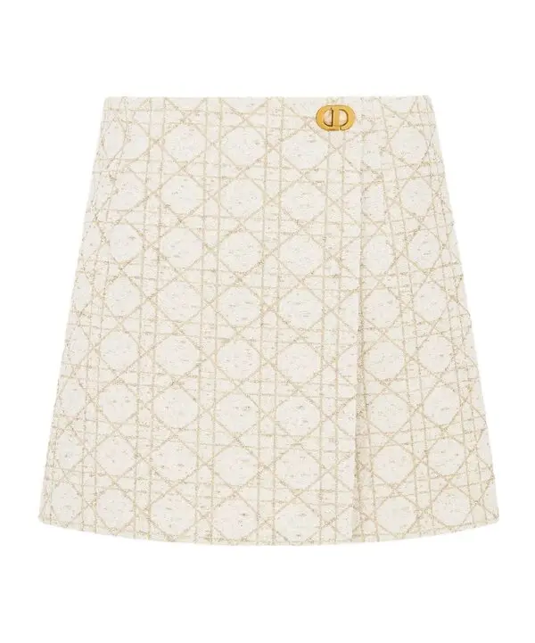 Dior Macrocannage Skirt - White/gold