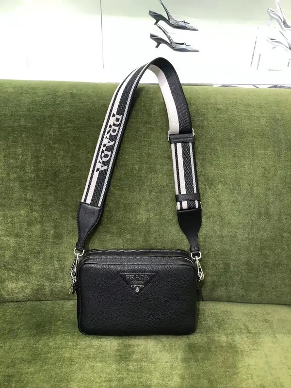 Prada Logo Zip-up Shoulder Bag
