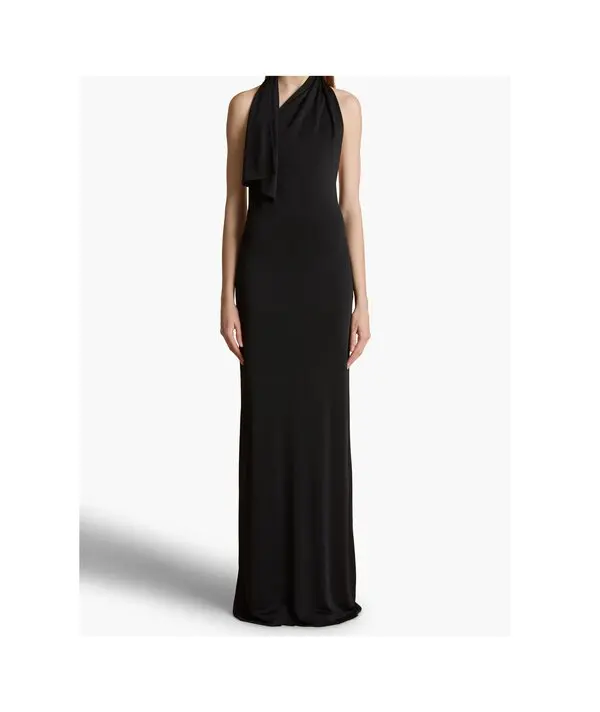 Khaite Roza Maxi Dress With Integrated Scarf Detail