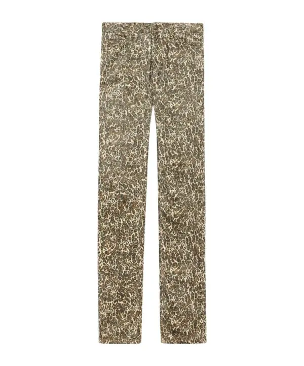 Isabel Marant Étoile Ferni Printed Straight Leg Pants - Cedar Brown/sand Beige