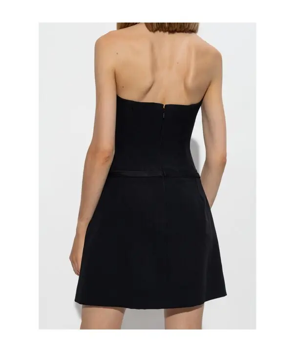 Versace Strapless Mini Dress With Embellished Bow Detail