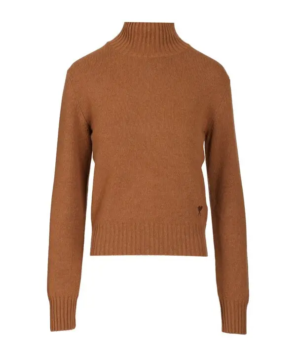 AMI Paris Turtleneck Sweater With Logo Detail